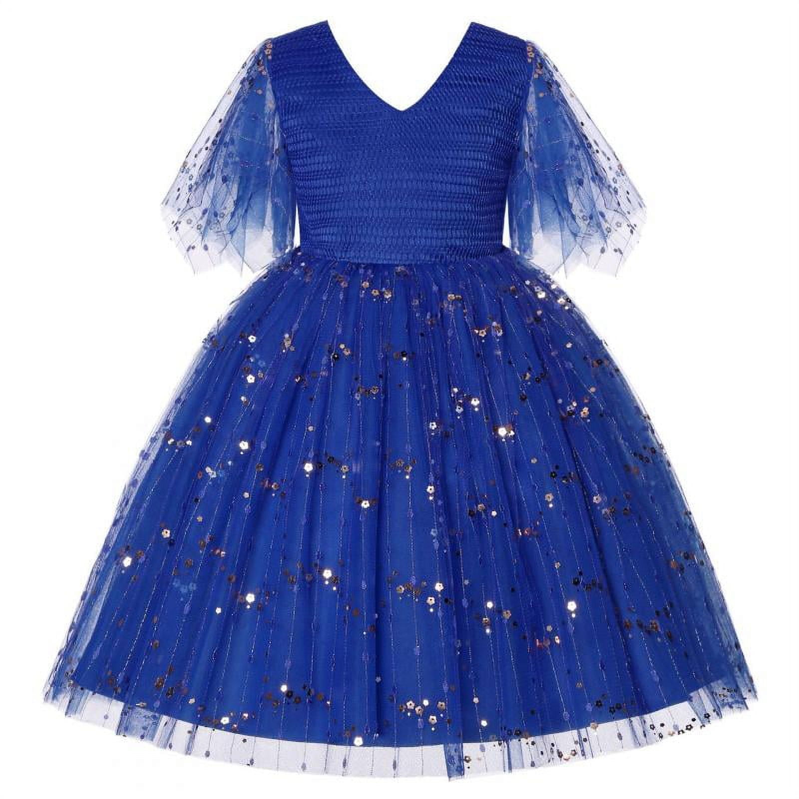 Girls Princess Sequin Tulle Birthday Party Dress Lace Girls Wedding ...