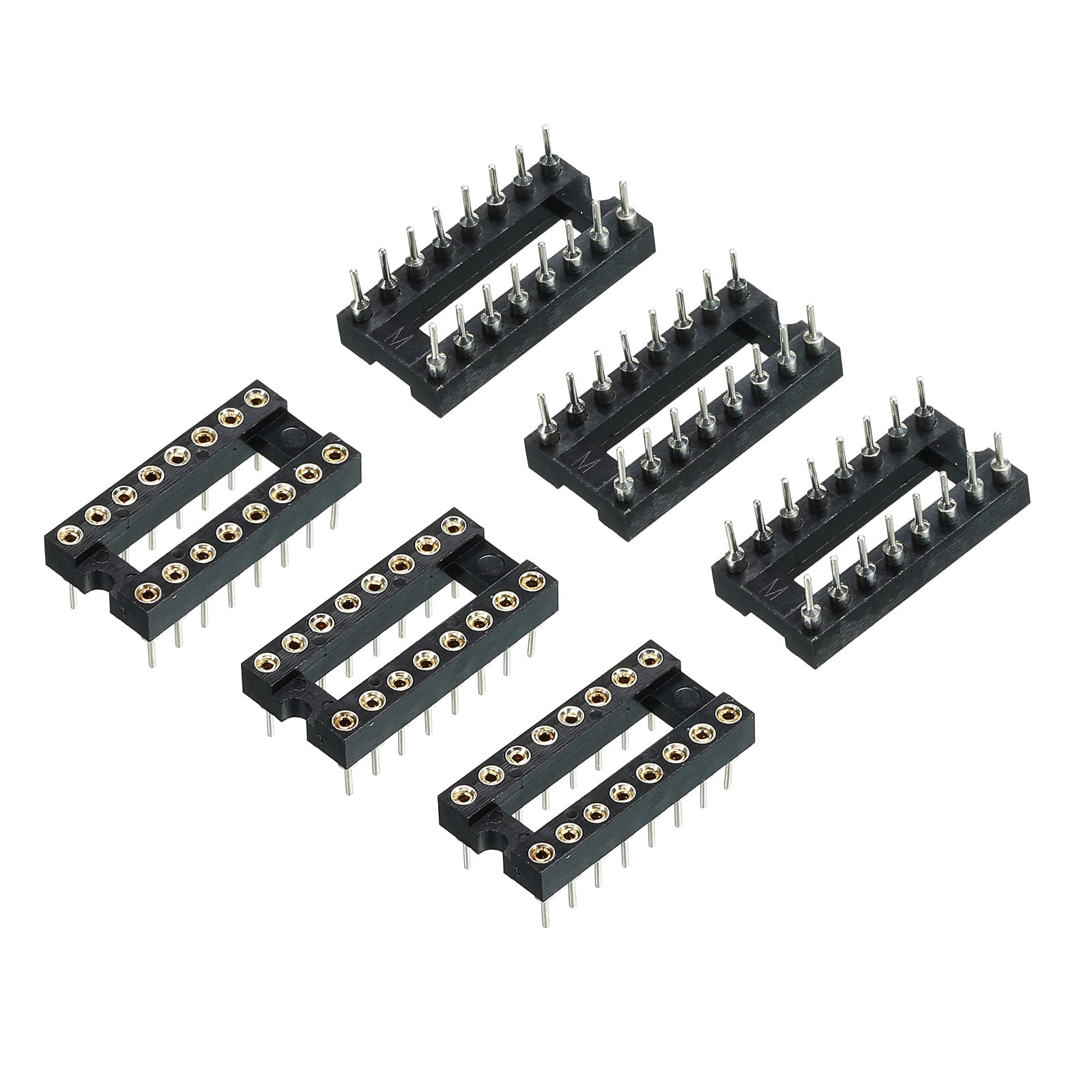 Uxcell DIP IC Chip Socket Adapter Round Pin 16P 2.54mm Pitch IC Socket ...