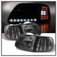 Smoked 1997-2003 Ford F150 Expedition LED Strip DRL Headlights+LED ...