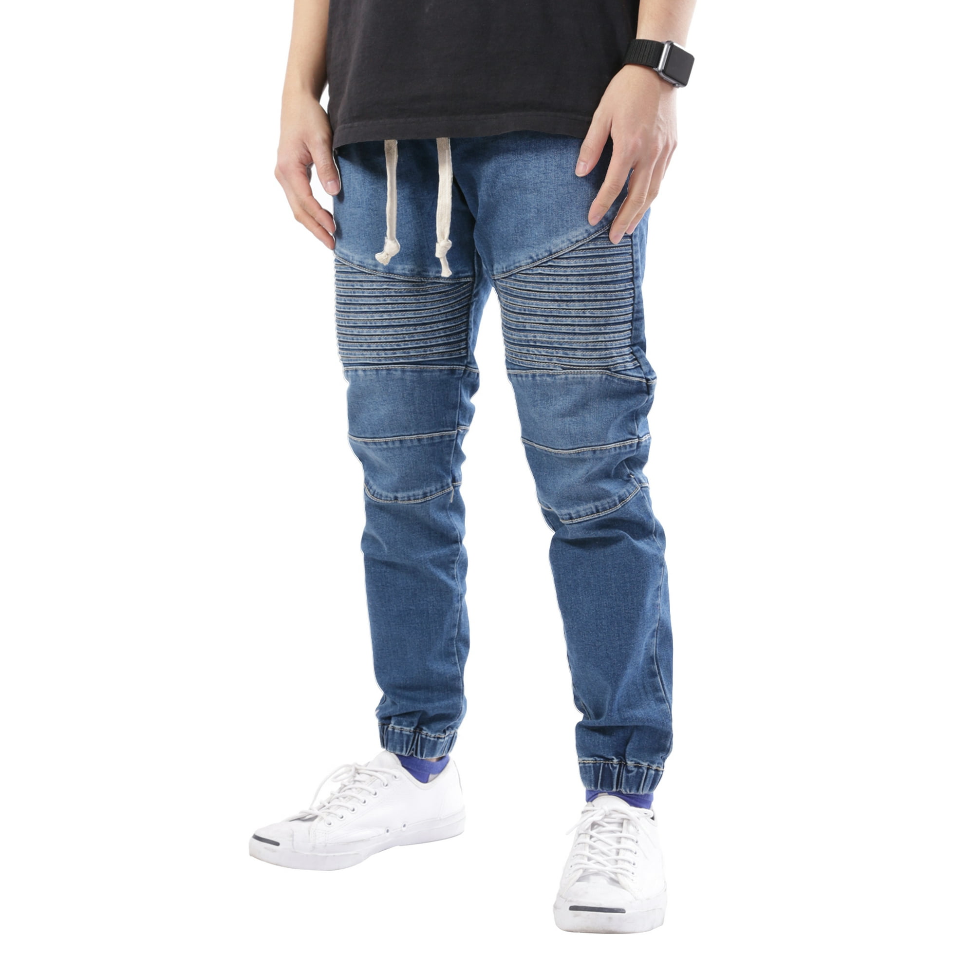 Acid Wash Denim Joggers
