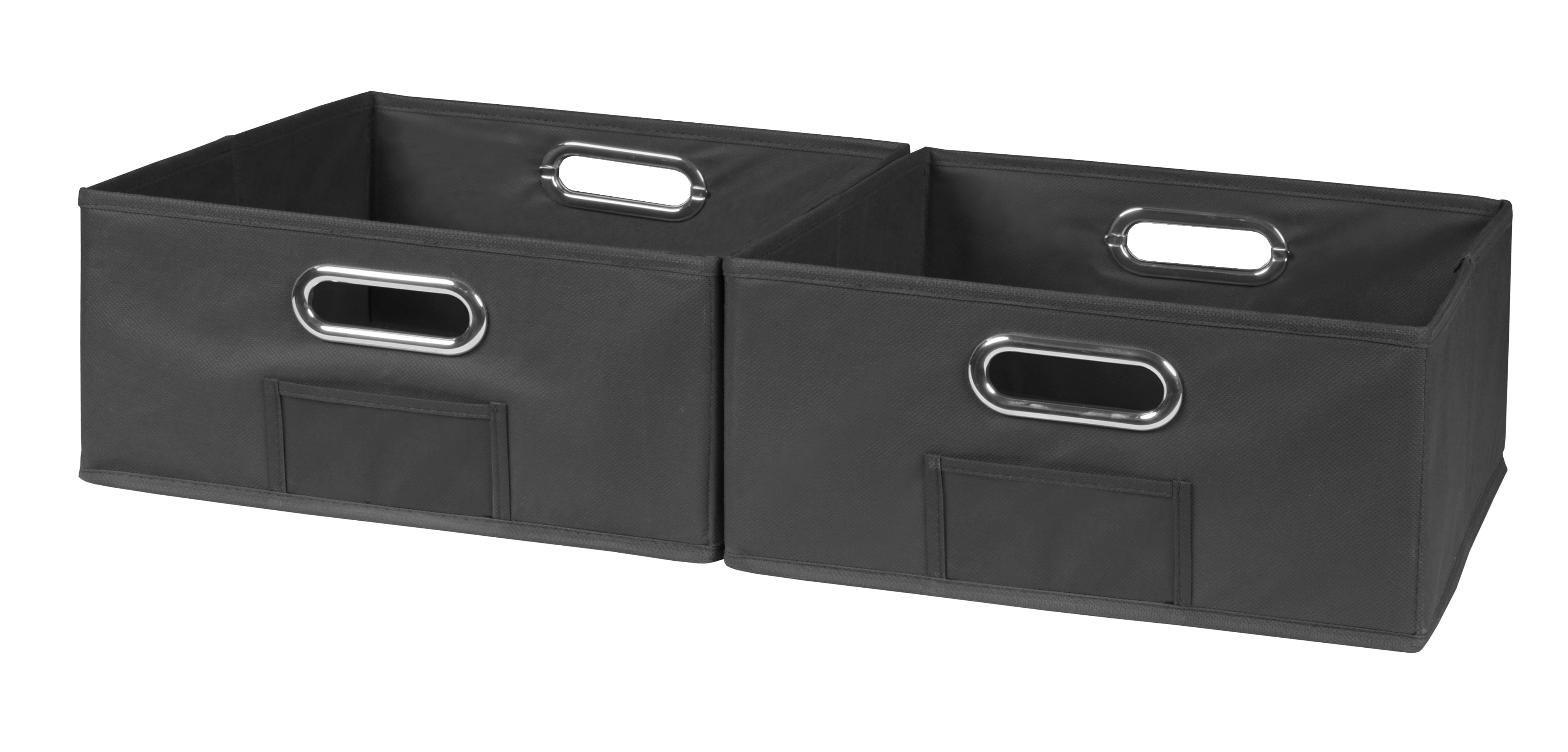 Collapsible Home Storage Set Of 2 Foldable Fabric Low Storage Bins 