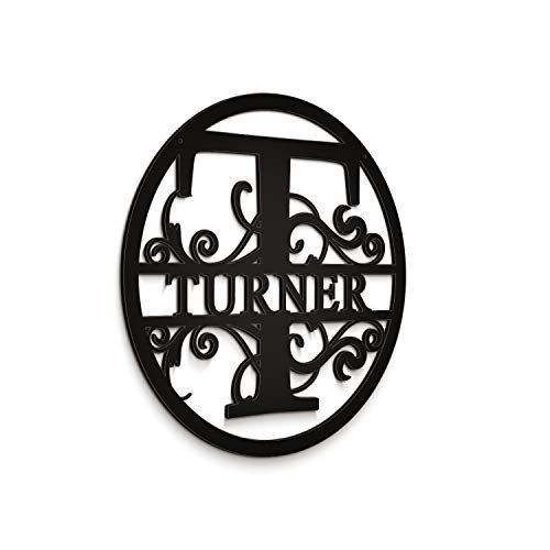 JASS GRAPHIX Turner 12" Circle Black Aluminum Composite Monogrammed ...