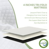 Beddle 3 inches Tri-Fold Memory Foam Mattress with Cover,Twin XL Size ...