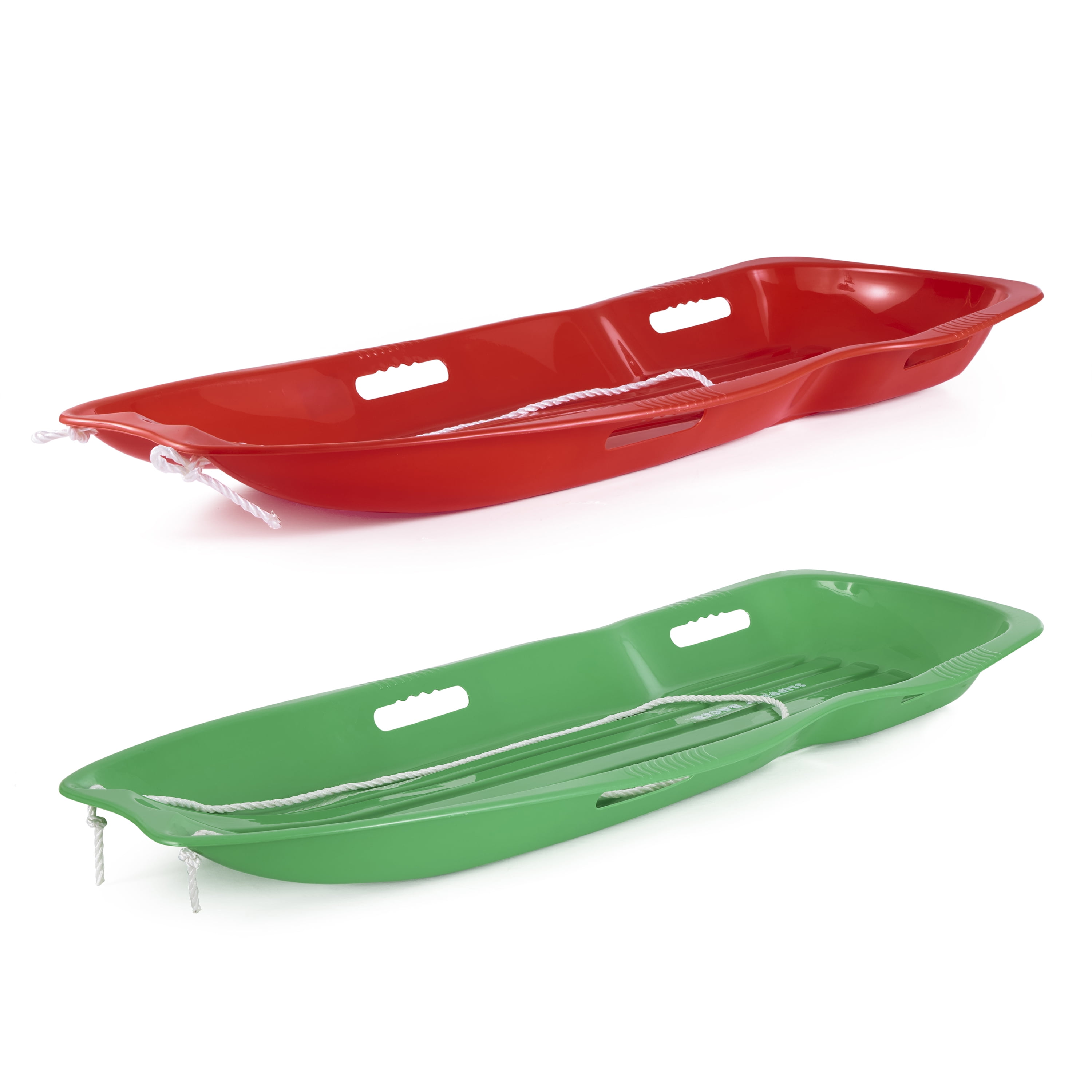 Slippery Racer Downhill Xtreme Plastic Toboggan Snow Sleds, Red and ...