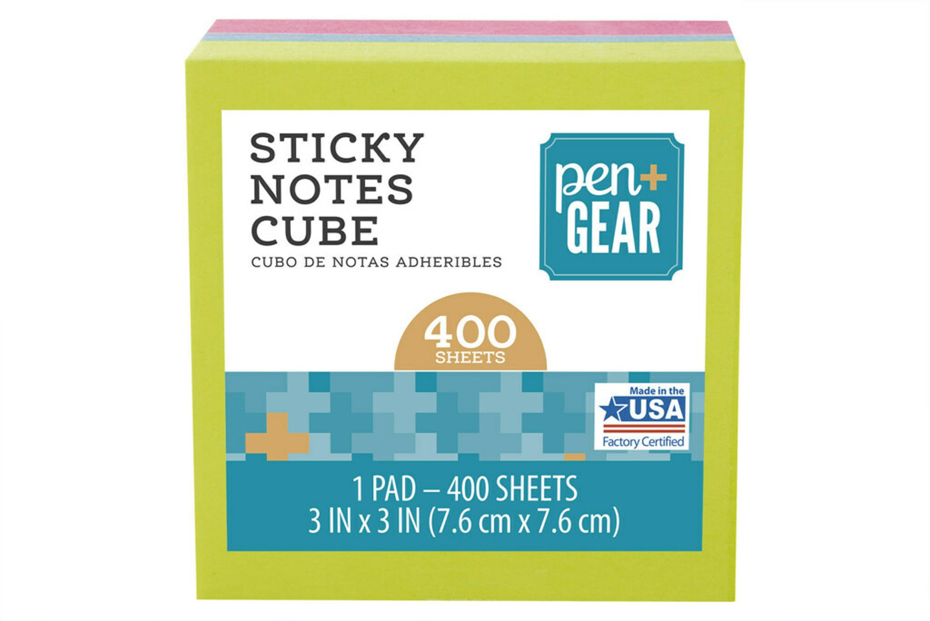 Pen & Gear Sticky Notes Cube, Neon Colors, 3 in. x 3 in., 400 Sheets ...