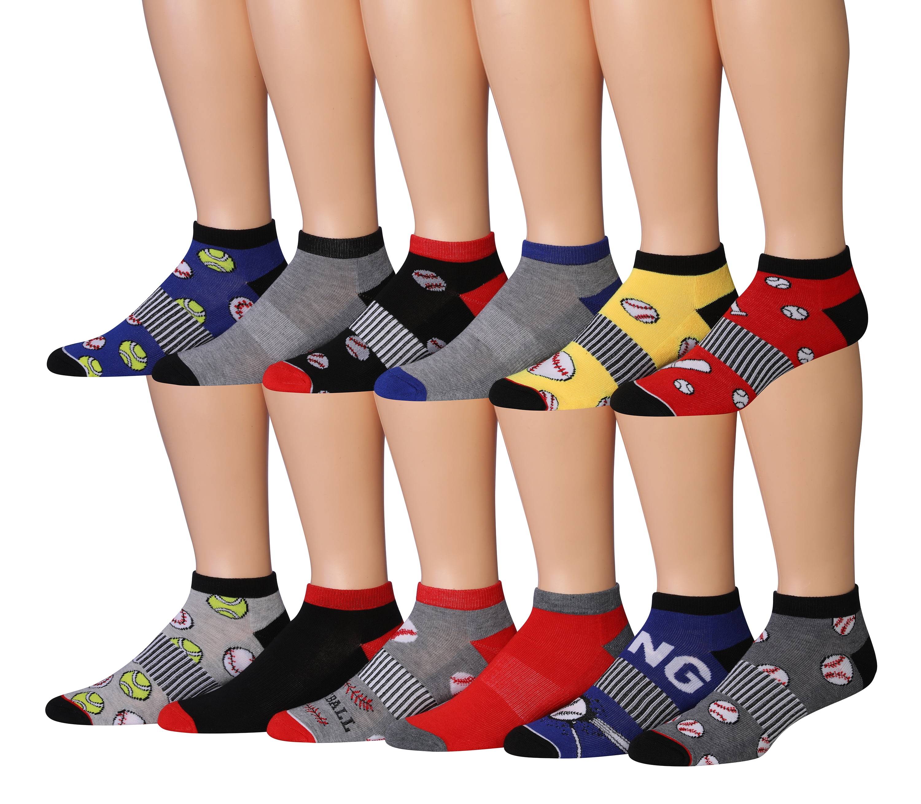 James Fiallo Men's 12-Pairs Performance Low Cut Athletic Sport Socks ...