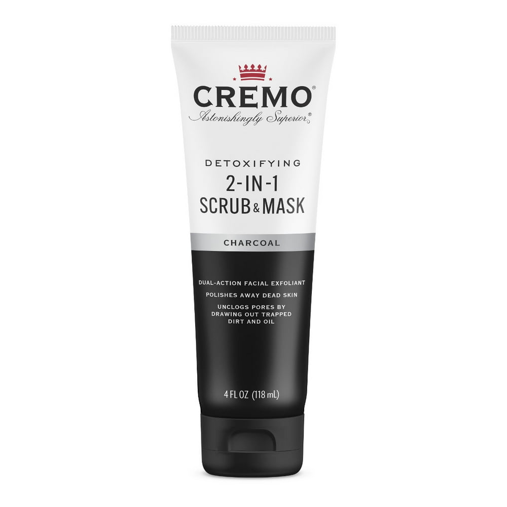 Cremo Charcoal 2in1 Face Scrub and Mask, 4oz - Walmart.com - Walmart.com