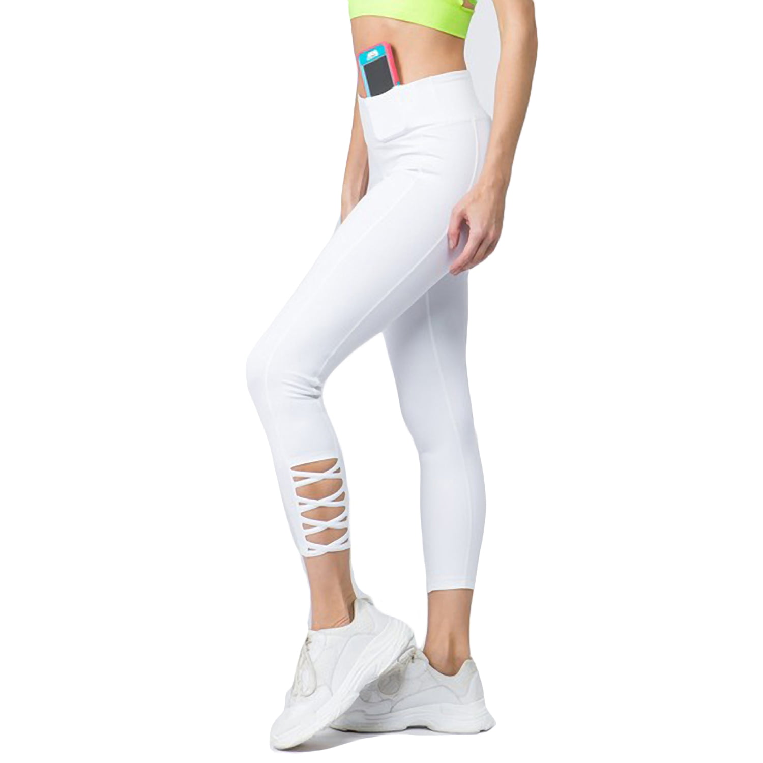 Honeycomfy Womens Active Lattice Ankle Cutout Workout Leggings