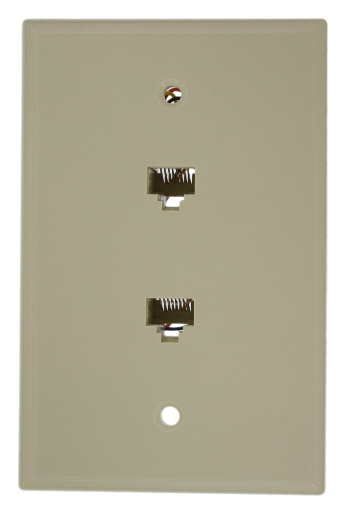 Ivory DUPLEX Phone Jack LARGE Midway Wall Plate Telephone 40588-I ...