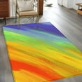 Abstract Ombre Colored, 3'x5' Washable Rug, Rainbow Watercolor Painting ...