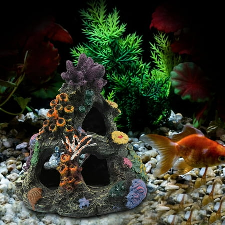 Resin Aquarium Decor, Simulation Resin Mountain Fish Tank Ornaments ...
