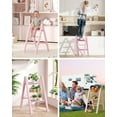 Culaccino Pink Lightweight Aluminum Step Ladder, Folding Stool, Wide ...
