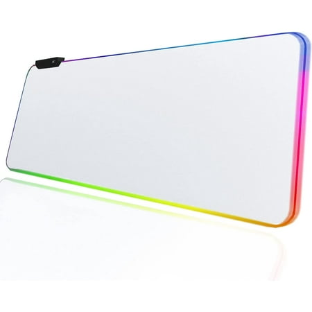 White Gaming Mouse Pad RGB Mousepad Non-Slip Rubber Base Extra Large ...