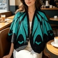 Anmrize Women Halloween Butterfly Shawl, Bat Pattern Knit Poncho ...