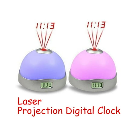 Mini Digital Clock Laser Projection 7 Color Change Cute Led Funny ...