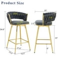 JERFIT Modern Swivel Bar Stool with Cotton Linen Seat and Golden Metal ...