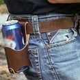 Egoelife Leather Beer Holster, Handsfree Beverage Holder for Men Women ...