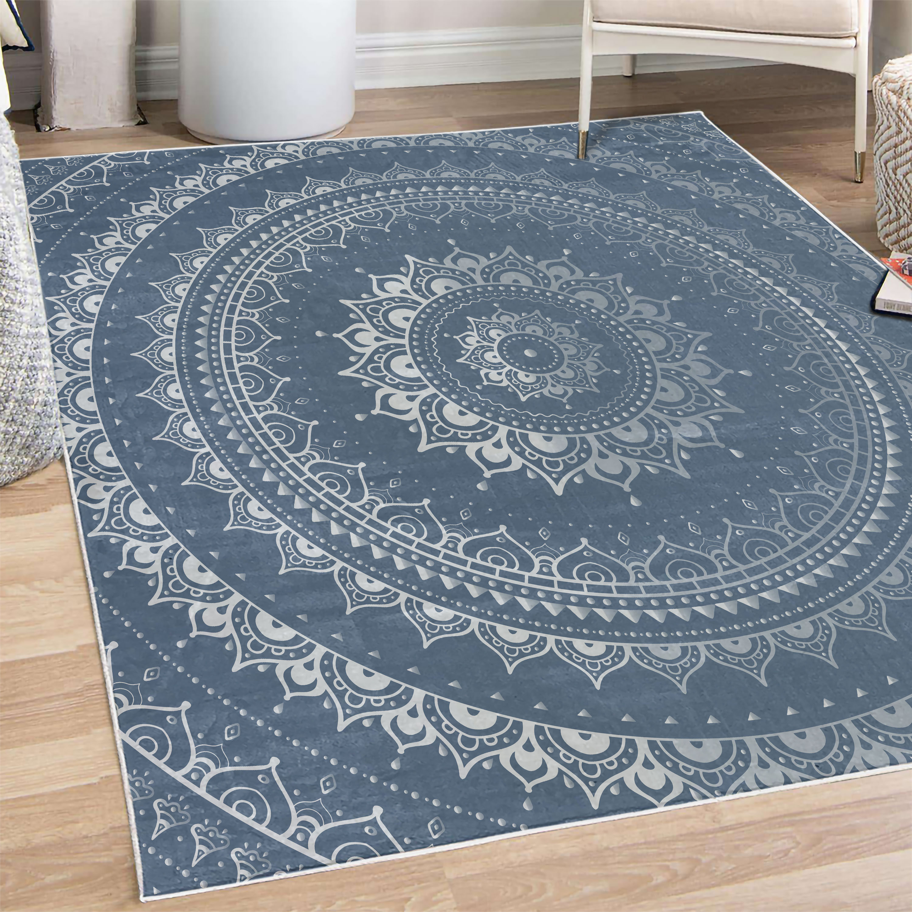 Mandala Decorative Rug, Circle Universe and Cosmos Esoteric Oriental ...