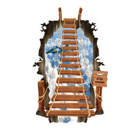 3D Scaling Ladder Ceiling Wall Stickers Home DIY Art PVC Decal Decor 60 ...