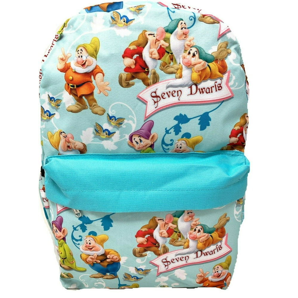 Disney Princess Snow White Seven Dwarfs Allover Print 16" Backpack For ...