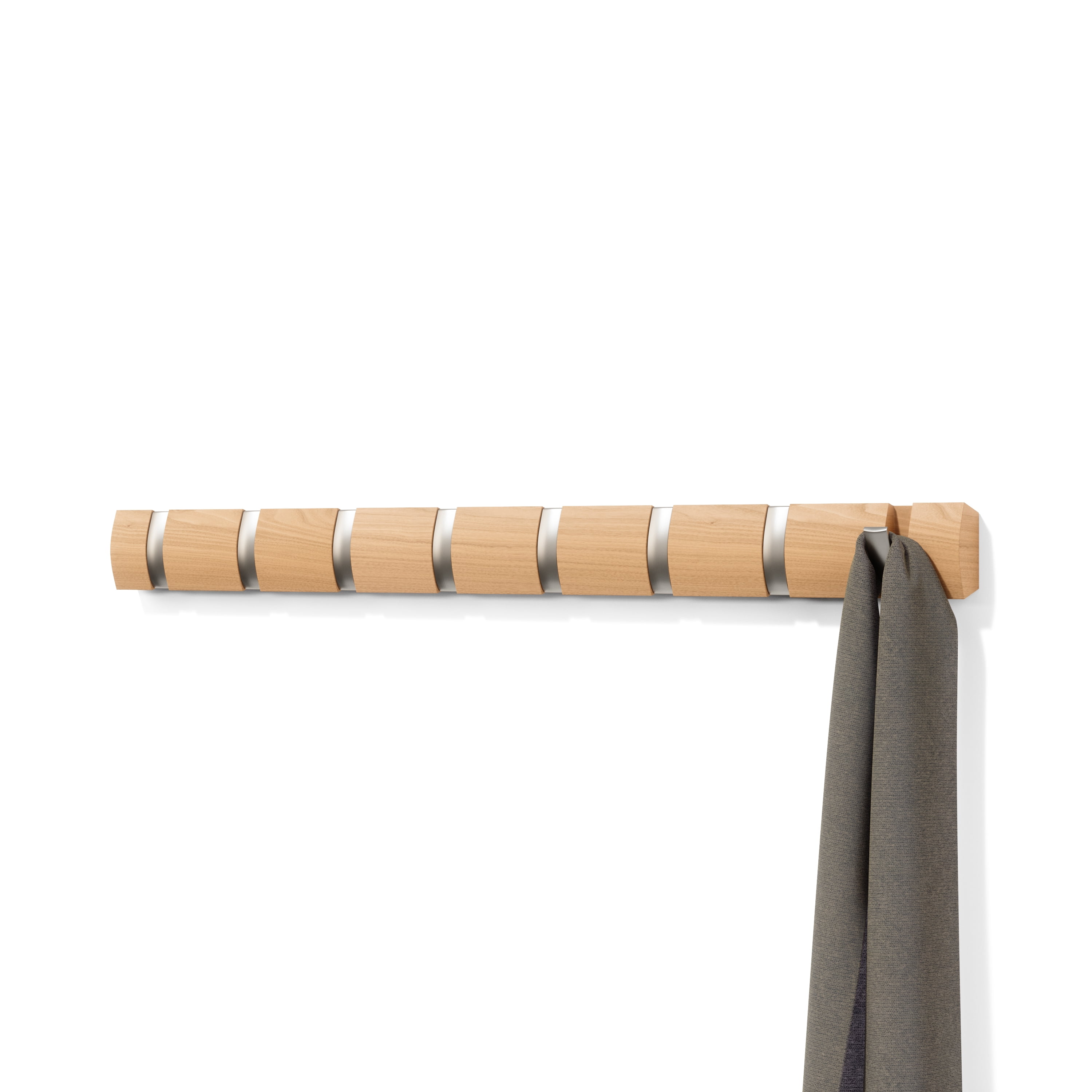 Umbra Flip 8 Hook Wall Mounted Coat Rack Natural - Walmart.com
