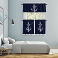 Coastal Kitchen Curtains Set for Windows, Illustration Anchor Rope ...