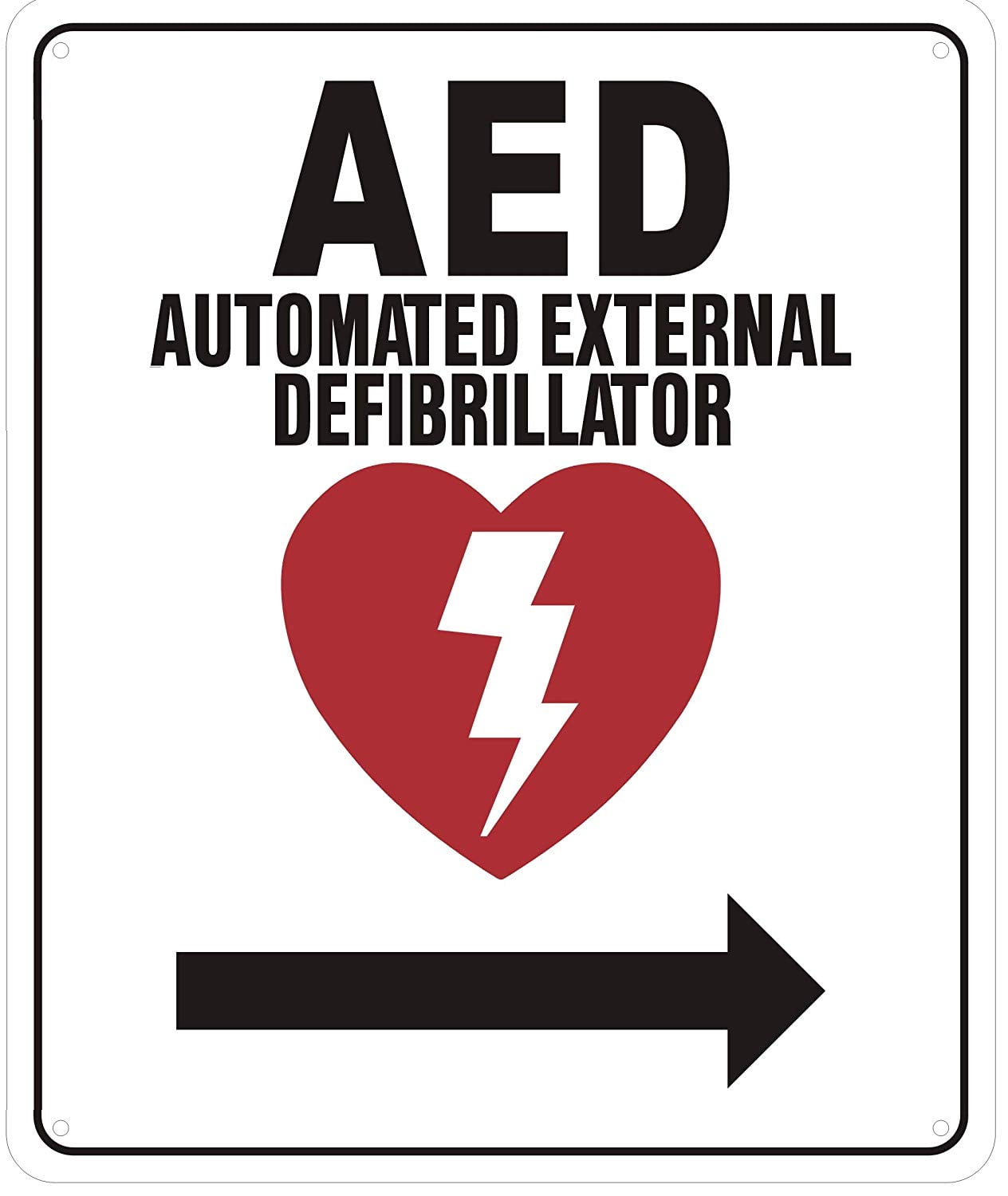 AED AUTOMATED External DEFIBRILLATOR (Arrow Right, Aluminium Reflective ...