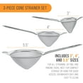 Set of 3 Stainless Steel Conical Strainers - 3", 4" & 5.5" Sizes ...
