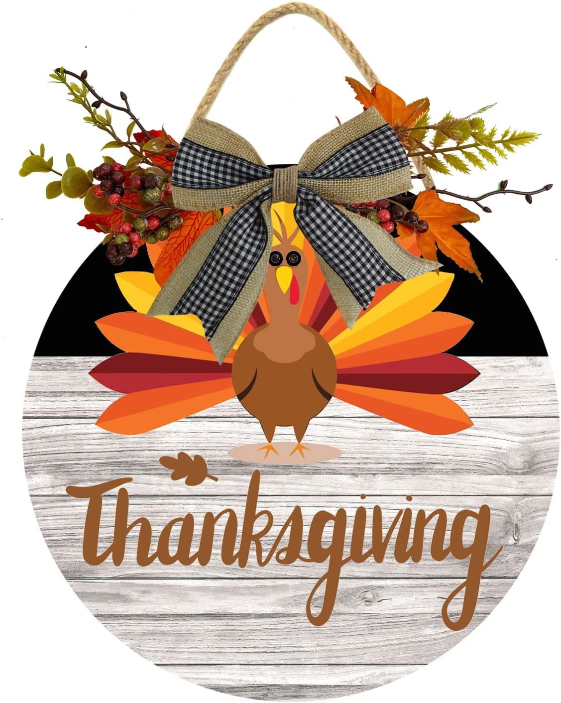 Eveokoki 12" Thanksgiving Sign Plaque Front Door Decoration Vintage ...