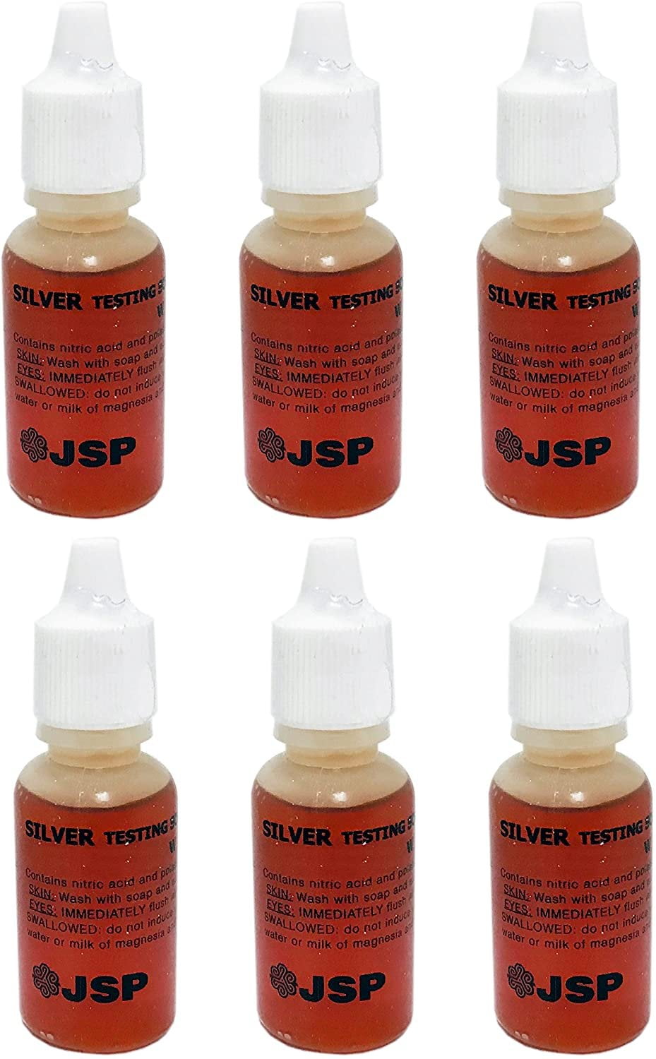 6 Bottles Silver Test Acid Testing Sterling Jewelry Solution Liquid ...