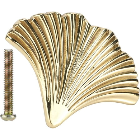 Dansefang1 Brass Furniture Handle, Nordic Chinese Modern Ginkgo Brass Simple Leaf Pulls Handware ...