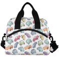 ALAZA Cartoon Cars Insulated Lunch Box Large Reusable Cooler Bag with ...