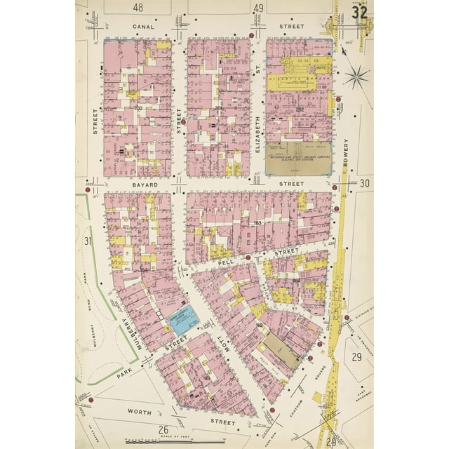 24x36 gallery poster, Map of Bowery, New York City 1905 - Walmart.com