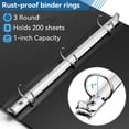 1-inch 3 Ring Binder With 2 Interior Pockets 1''durable Binders Holds ...