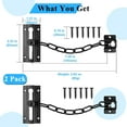 2 Pack Door Chain Lock Black, Stainless Steel Chain Locks for Inside ...