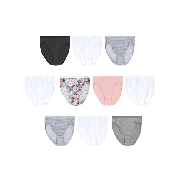 Hanes Hanes Hanes Womens Hi Cut Panties 10 Pack