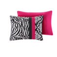 Gemma 4-Piece Pink Microfiber King/Cal King Stripe Zebra Print ...