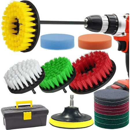 Drill Brush and Scrub Pads, 18 Pieces Power Scrubber Variety Cleaning ...