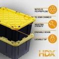 HDX Strong Box Plastic Storage Tote Polypropylene 27 Gal, Black and ...