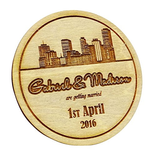 Personalized Wedding Wood Magnets 20 Rustic Engraved Save The Date ...