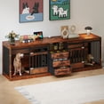 Homiflex 86" Large Double Dog Crate Furniture with 3 Storage Drawers ...
