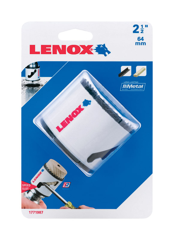 Lenox Speed Slot 2-1/2 in. Dia. x 1.5 in. L Bi-Metal Hole Saw 1/2 in. 1 ...