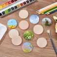 40Pcs Unfinished Beech Wooden Round Pieces Wood Discs Wood Craft ...