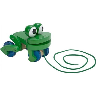 Melissa & Doug First Play Frolicking Frog Wooden Pull Toy - Walmart.com