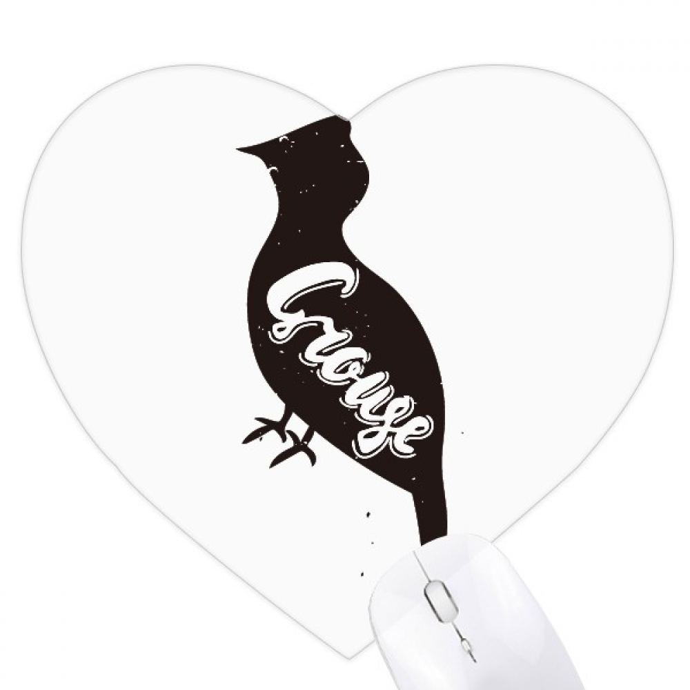 Grouse Black And White Animal Heart Mousepad Rubber Mat Game Office ...