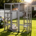 COZIWOW Extra Large Outdoor Cat House with 4-Way Pet Door ...
