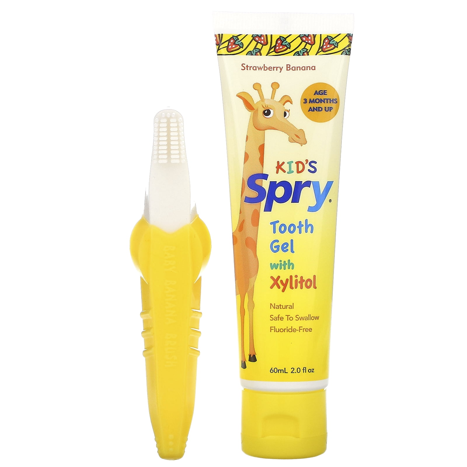 Xlear The Original Baby Banana Brush, Training Toothbrush and Gel, 2 ...