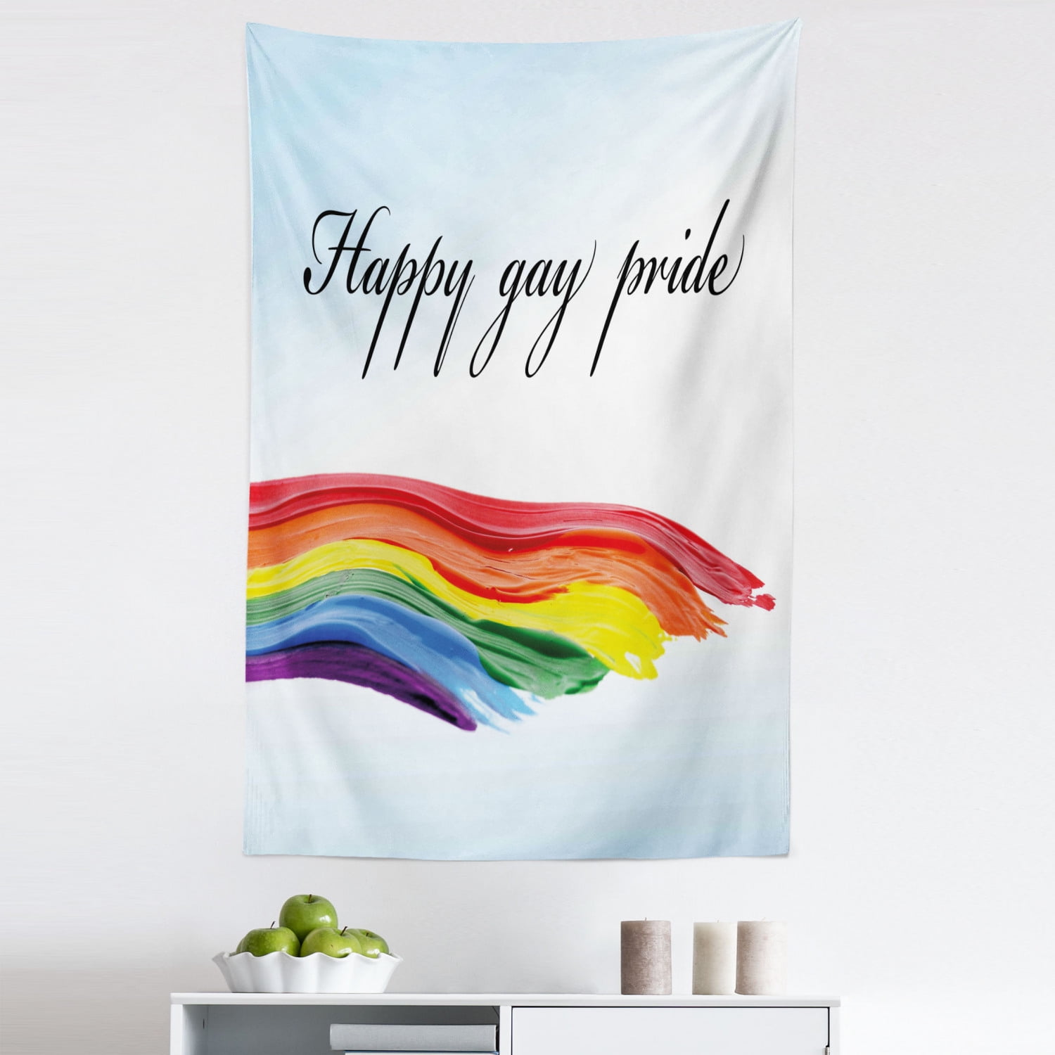 Pride Tapestry, Happy Gay Pride with Hand Writing Celebration Theme ...
