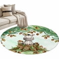 Cartoon Small Zebra 3.3' Round Rug for Bedroom Reading Corner ...