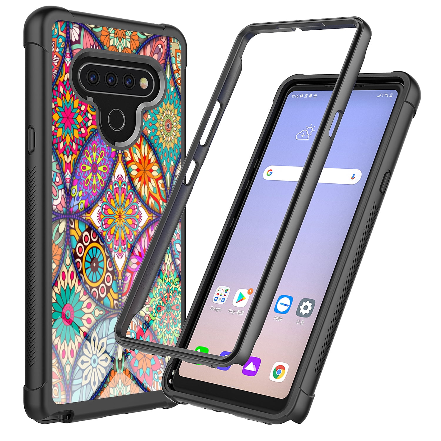 LG K51 Case, Rosebono Hybrid IMD Design Graphic Anti-Scratch Fashion ...